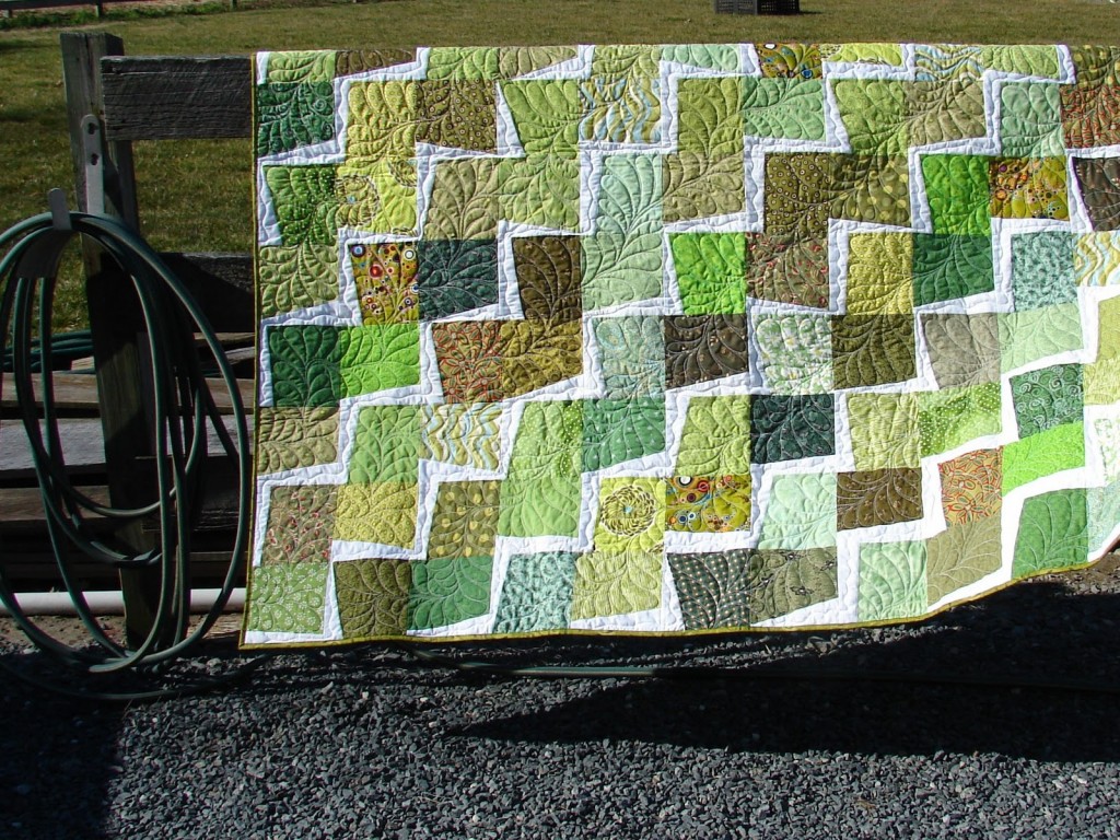 Ta Dah!: All About the Green quilt – Quilting