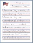 Free: Memorial Day Handwriting Worksheet – Quilting