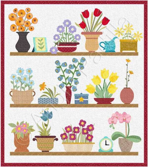 Sunday Spotlight – Potted Flowers Applique Quilt Pattern – Quilting