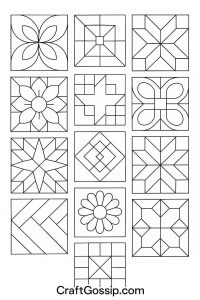 Printable Quilt Block Coloring Pages – Free Download for Quilters ...