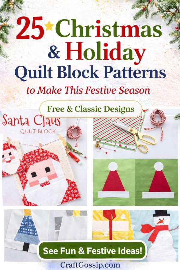 25+ Christmas Holiday Quilt Block Patterns For Holiday Quilts – Quilting
